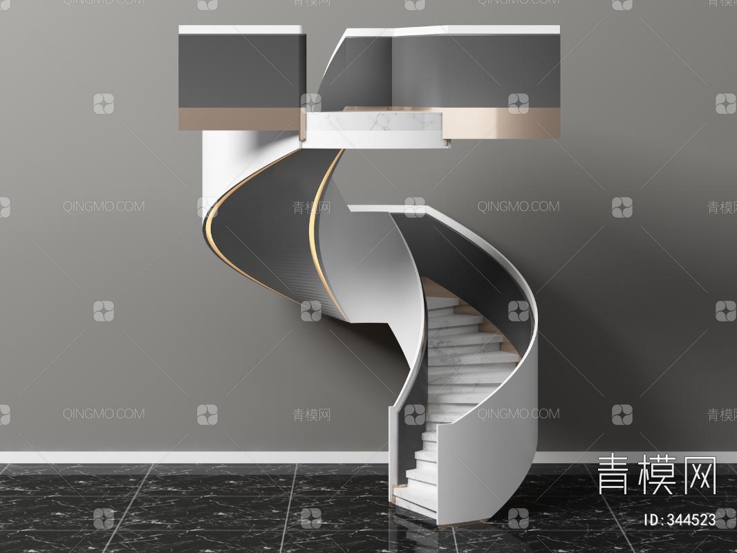 【楼梯3D模型】-现代VR有灯光有贴图MAX2014楼梯3d模型下载-ID344523-免费3Dmax模型库 - 青模3d模型网