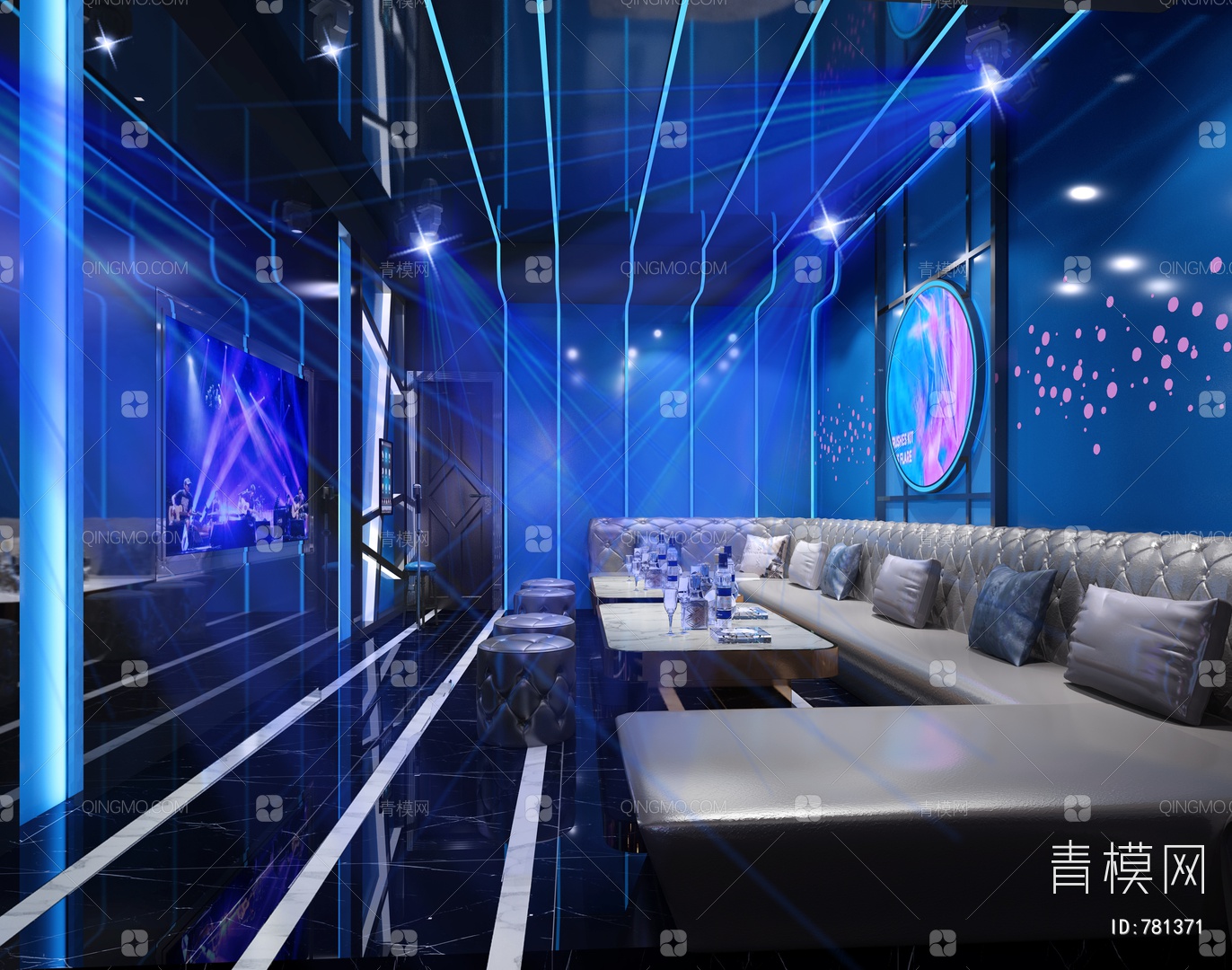 【ktv包间3D模型】-现代VR有灯光有贴图MAX2016ktv包间3d模型下载-ID781371-免费3Dmax模型库 - 青模3d模型网