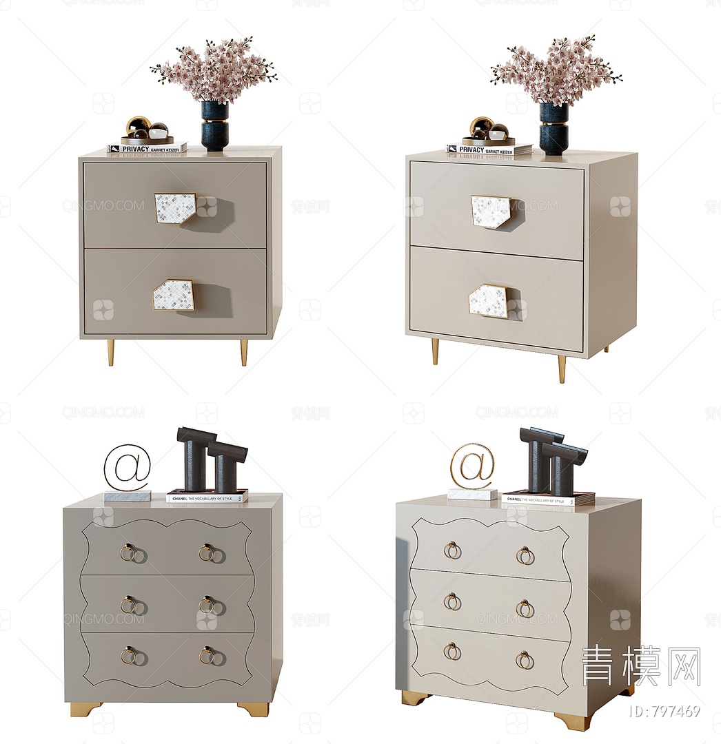 【床头柜,艺术摆件3D模型】-现代VR无灯光有贴图MAX2016床头柜,艺术摆件3d模型下载-ID797469-免费3Dmax模型库 - 青模 ...