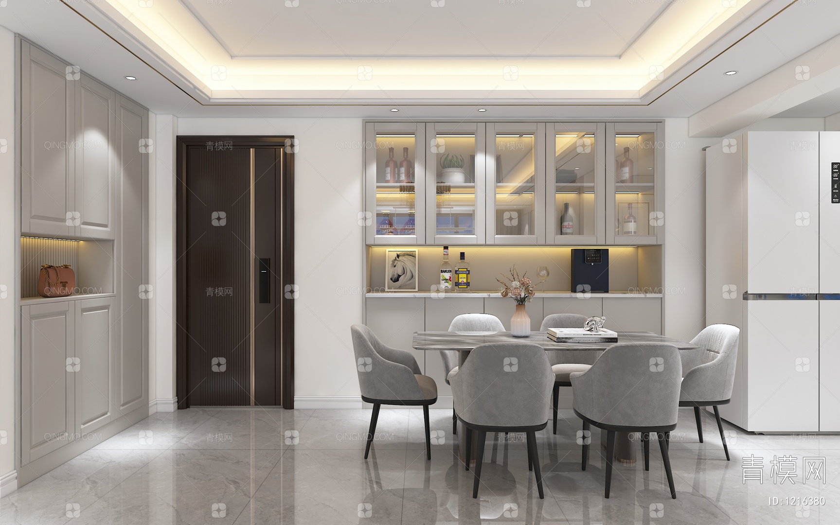 【餐厅3D模型】-现代VR有灯光有贴图MAX2015餐厅3d模型下载-ID1216380-免费3Dmax模型库 - 青模3d模型网