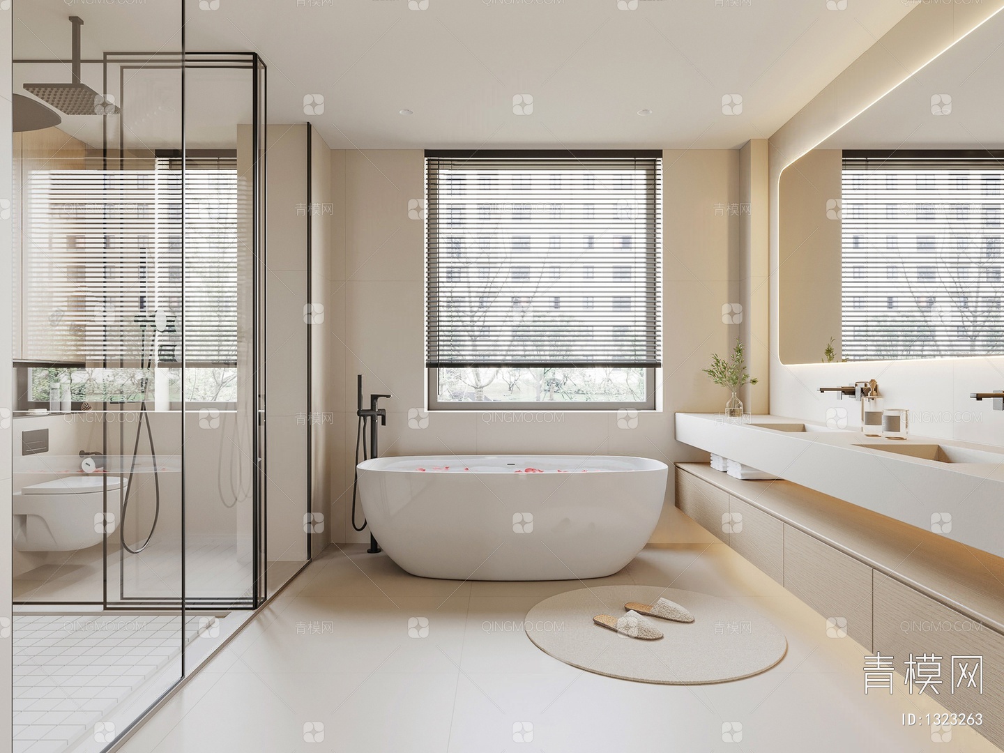 【卫生间3D模型】-现代CR有灯光有贴图MAX2016卫生间3d模型下载-ID1323263-免费3Dmax模型库 - 青模3d模型网