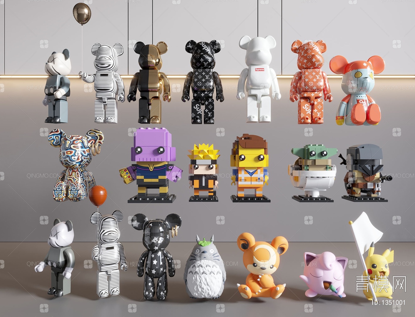【暴力熊公仔SU模型】-现代SU8.0Vray有暴力熊公仔SU模型下载-ID1351001-免费SU模型库 - 青模SU模型网