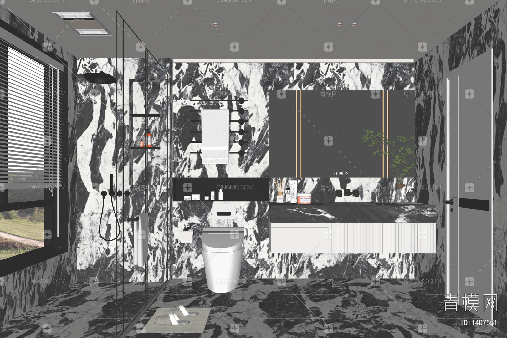 【卫生间SU模型】-现代SU8.0无无卫生间SU模型下载-ID1407551-免费SU模型库 - 青模SU模型网