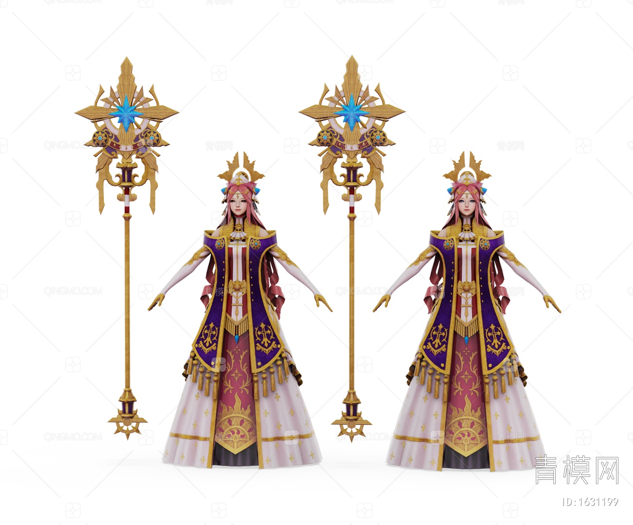 【游戏角色 大祭司3d模型】 现代vr无灯光有贴图max2016游戏角色 大祭司3d模型下载 Id1631199 免费3dmax模型库 青模3d模型网