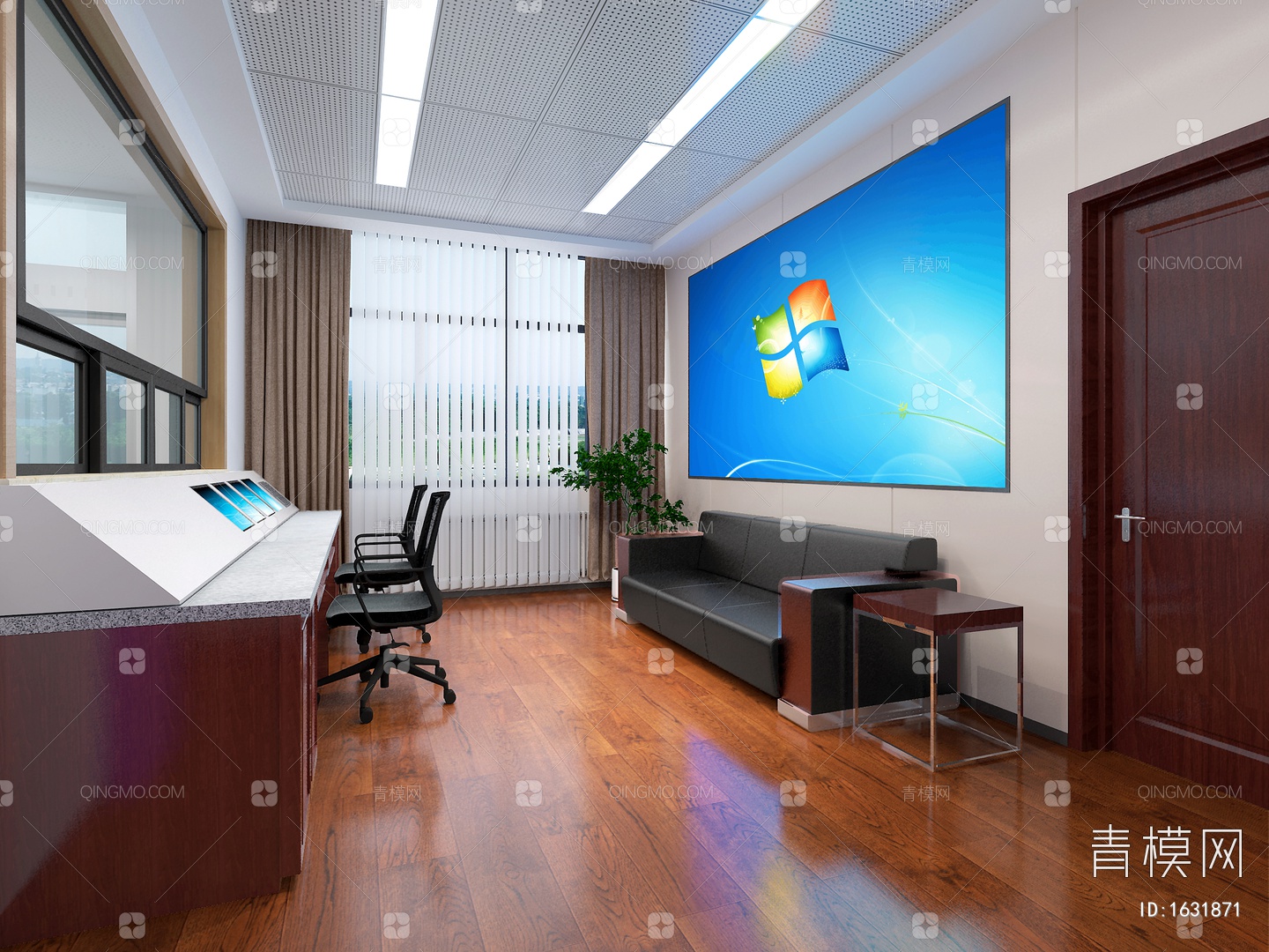 【值班室3d模型】 现代vr有灯光有贴图max2016值班室3d模型下载 Id1631871 免费3dmax模型库 青模3d模型网