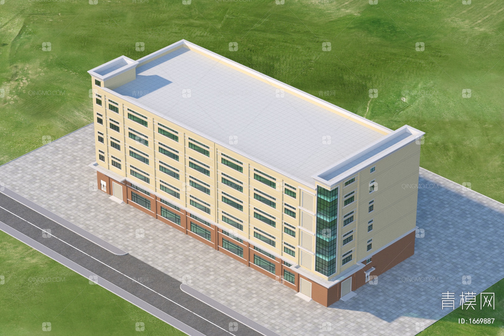 【厂区厂房3D模型】-现代VR有灯光有贴图MAX2016厂区厂房3d模型下载-ID1669887-免费3Dmax模型库 - 青模3d模型网