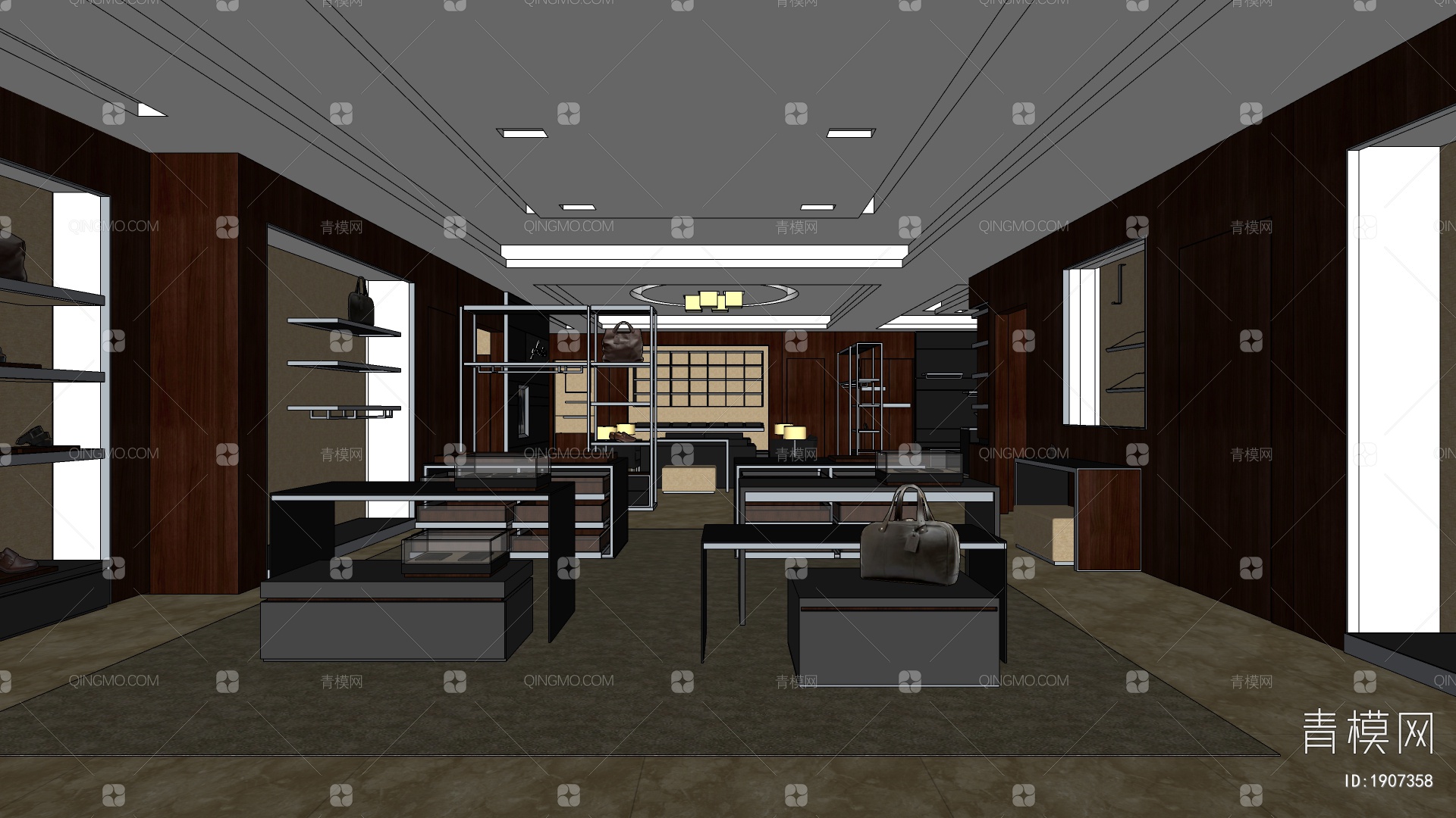 【专卖店SU模型】-现代SU8.0专卖店SU模型下载-ID1907358-免费SU模型库 - 青模SU模型网