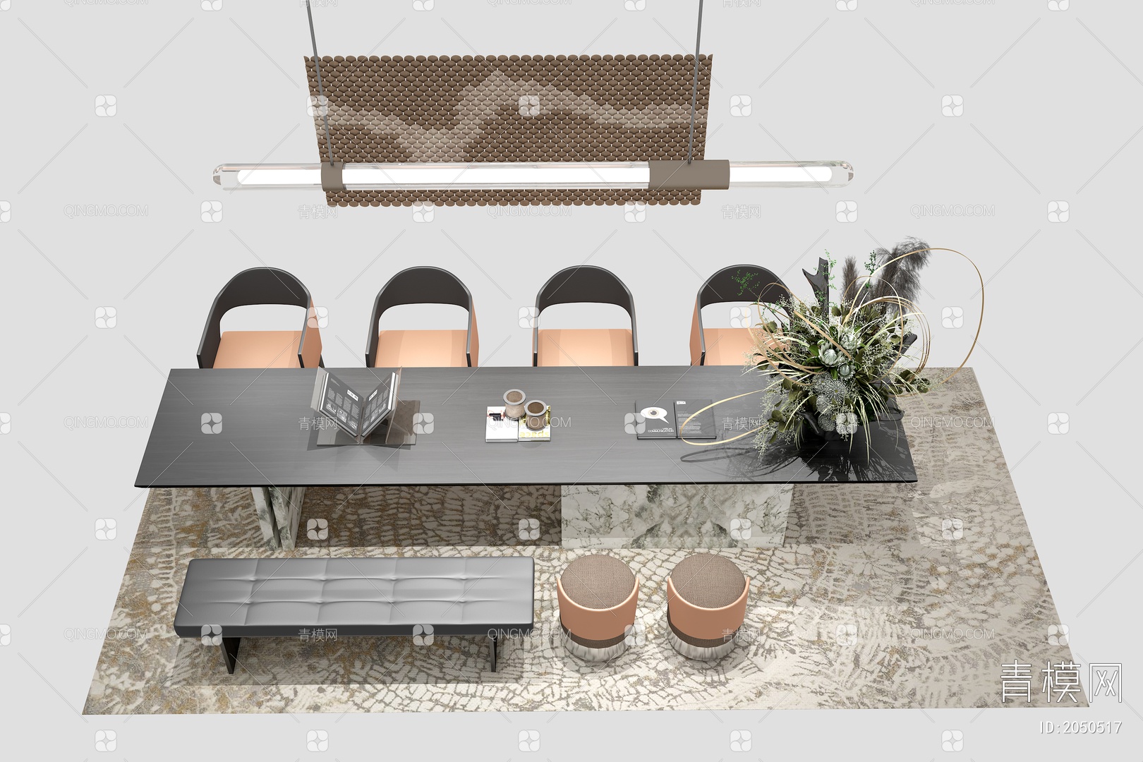 【茶桌椅组合 吊灯 挂画 地毯3D模型】-现代VR有灯光有贴图MAX2016茶桌椅组合 吊灯 挂画 地毯3d模型下载-ID2050517-免费 ...