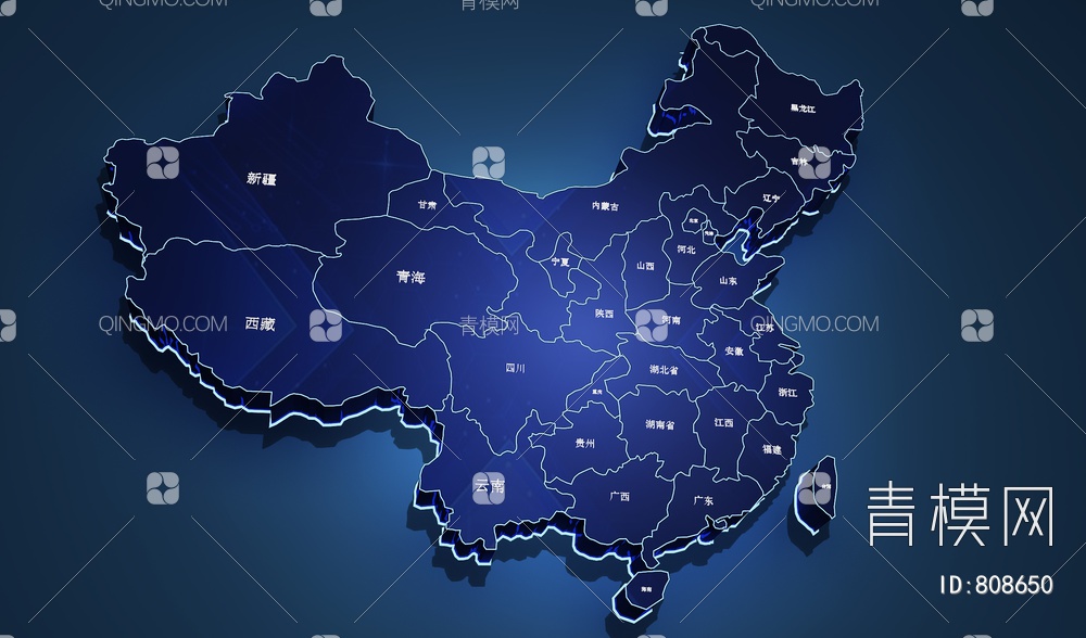 【中国地图墙饰，展板3D模型】-现代VR无灯光无贴图MAX2016中国地图墙饰，展板3d模型下载-ID808650-免费3Dmax模型库 ...