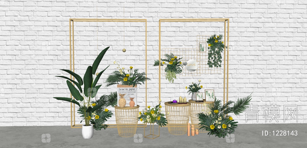 【花艺组合美陈SU模型】-现代SU8.0无有花艺组合美陈SU模型下载-ID1228143-免费SU模型库 - 青模SU模型网