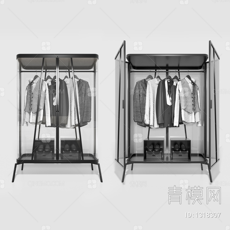 【成品活动衣柜3d模型】 现代cr无灯光有贴图max2016成品活动衣柜3d模型下载 Id1318307 免费3dmax模型库 青模3d模型网
