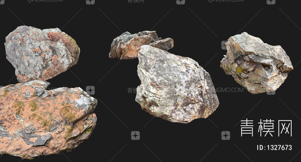 【森林石头3D模型】-现代VR无灯光有贴图MAX2016森林石头3d模型下载-ID1327673-免费3Dmax模型库 - 青模3d模型网