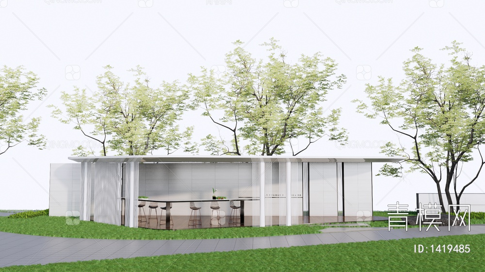 【廊架 景观亭 休闲亭 会客厅SU模型】-现代SU8.0无有廊架 景观亭 休闲亭 会客厅SU模型下载-ID1419485-免费SU模型库 - 青模SU模型网