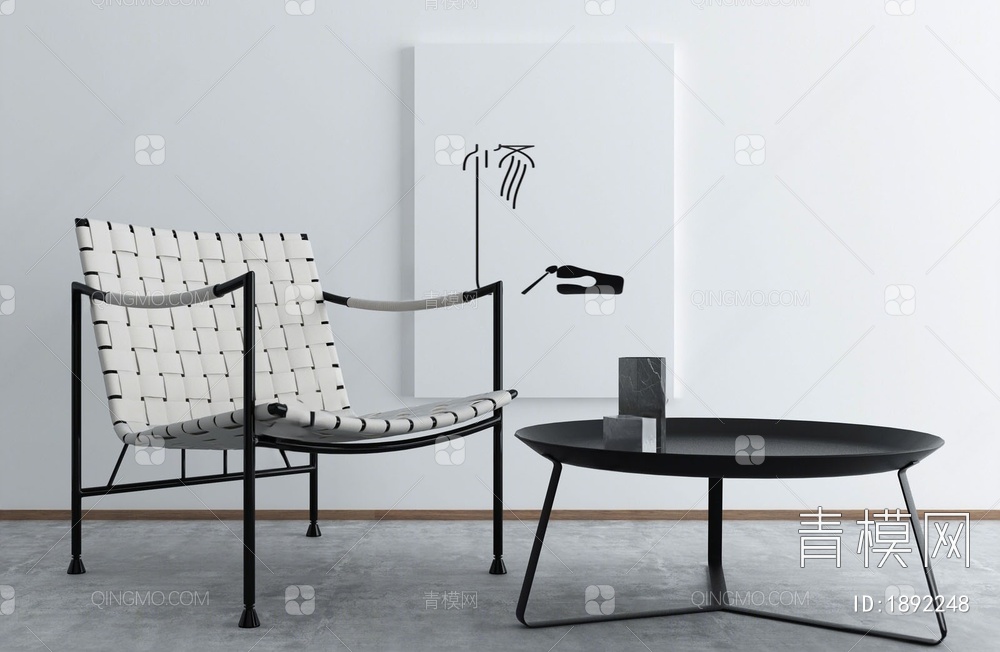 【休闲椅，茶几3D模型】-现代VR有灯光有贴图MAX2016休闲椅，茶几3d模型下载-ID1892248-免费3Dmax模型库 - 青模3d模型网